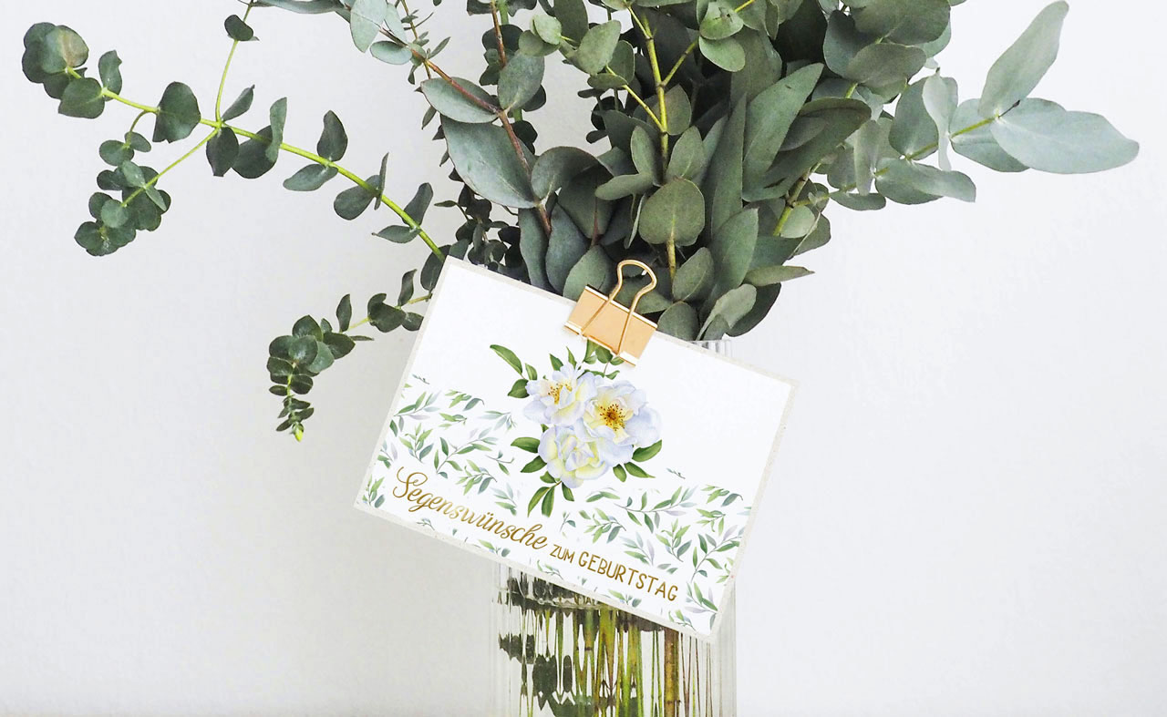 Postkarte "Segenswünsche zum Geburtstag"